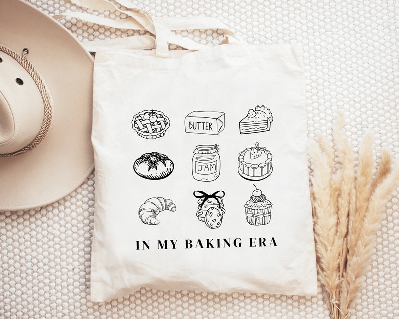 Tote Bag Gift for Baker, in My Baking Era Canvas Tote Bag, Baking Gift ...
