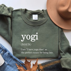 Yoga Sweatshirt, Yogi Definition Sweatshirt, Funny Yoga Shirt, Gift for ...