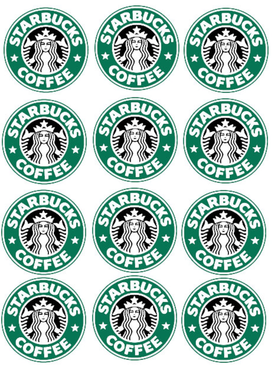 Starbucks Sticker Pack 12 Stickers Can Also Do Other Colors - Etsy
