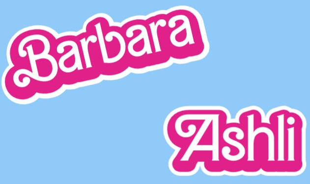 Custom Name Stickers. Any Name You Would Like Pink Doll Stickers. - Etsy