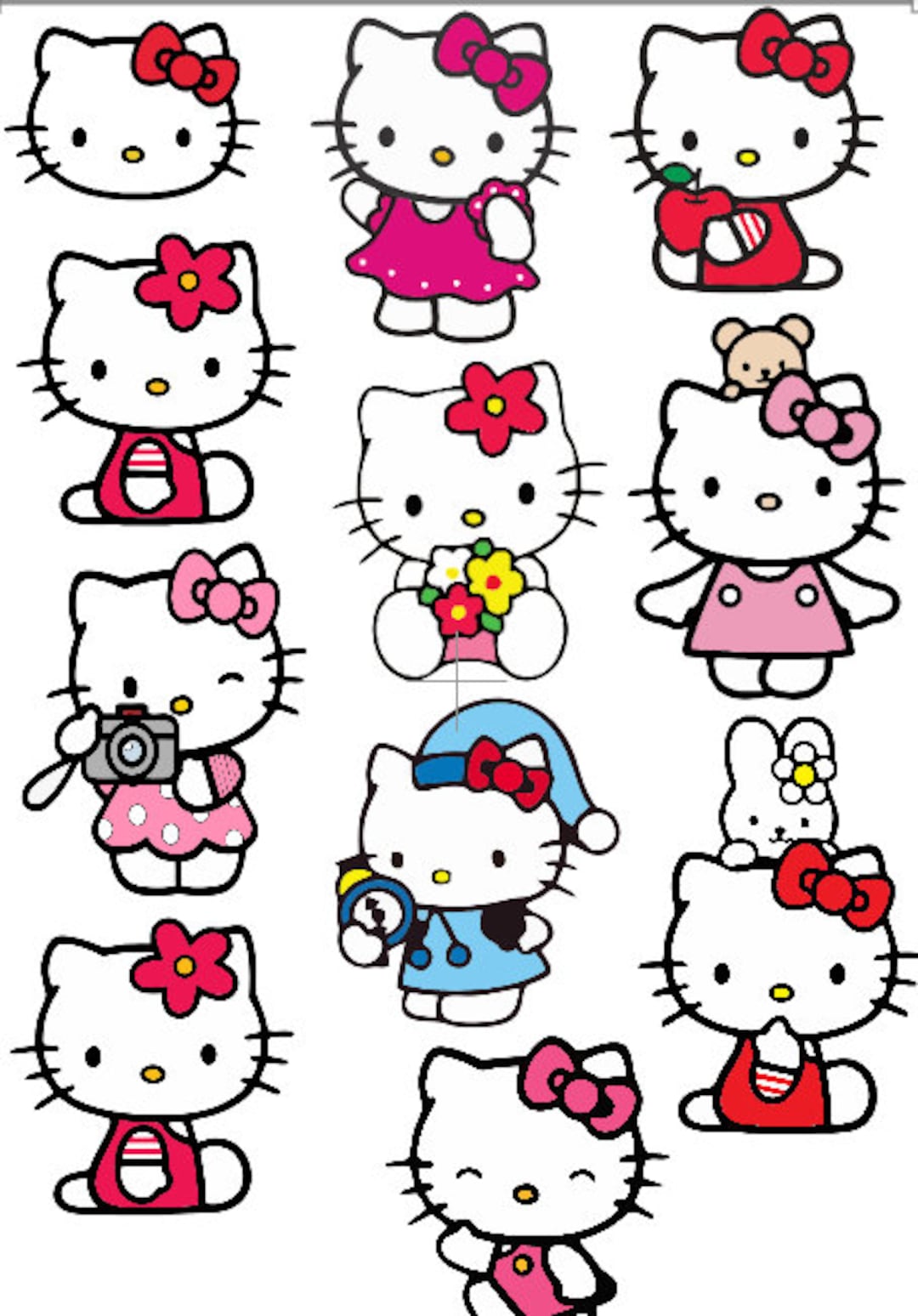 Cartoon Cat Sticker Sheet 11 2 Inch Stickers - Etsy