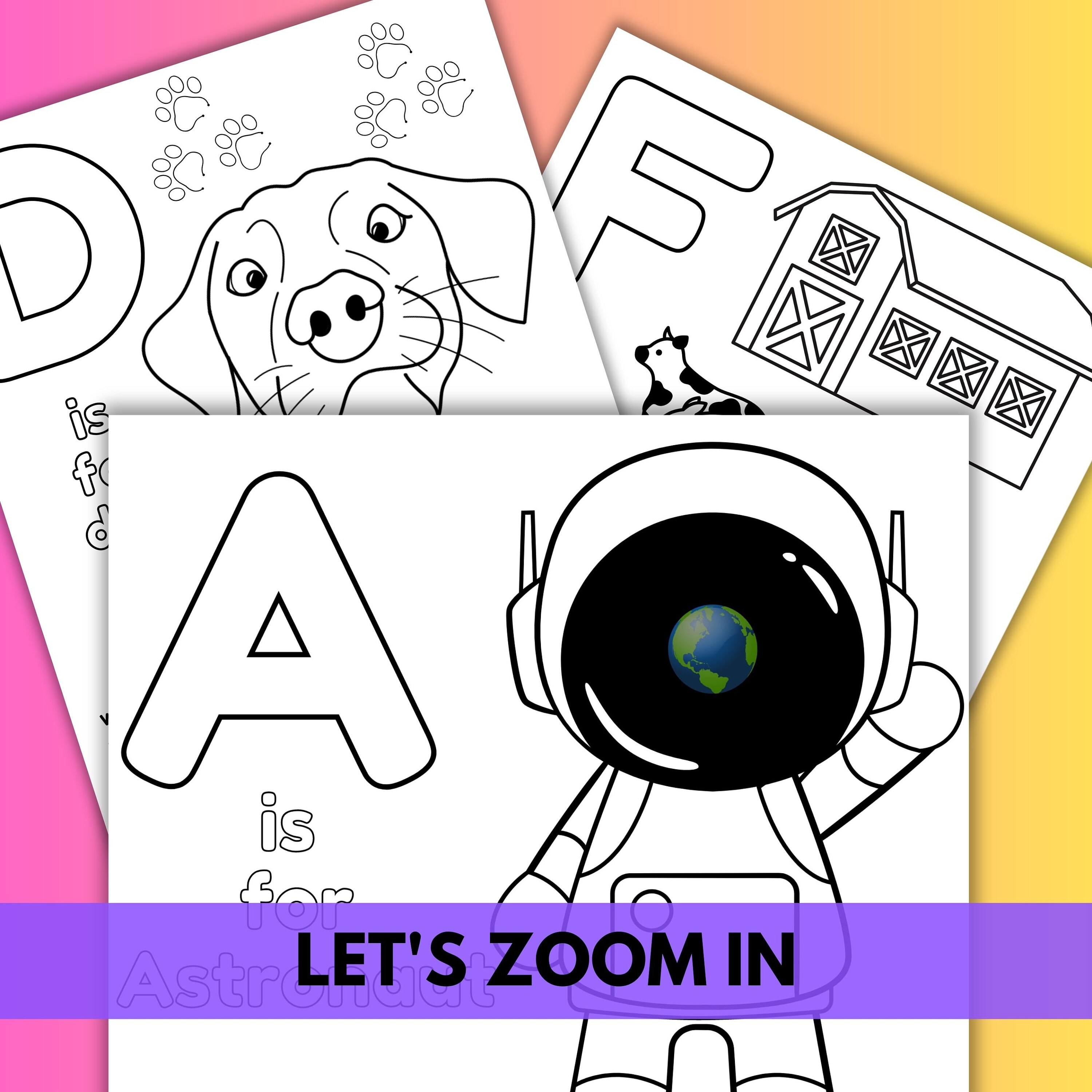 Kids Coloring Activity A to Z Printable - Etsy