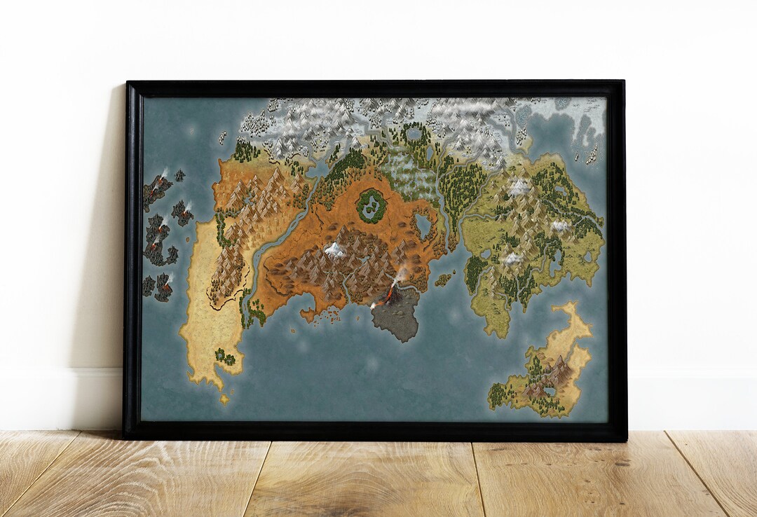 Your Own Fantasy Map Without Labeling, Ideal for Editing Digital Maps ...