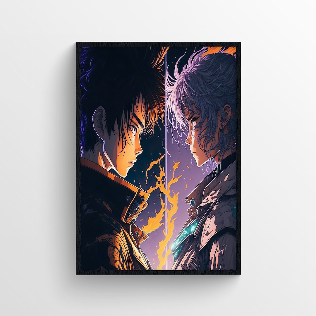 Beautiful Art of Manga , Printable Minimal Modern Large Wall Art ...