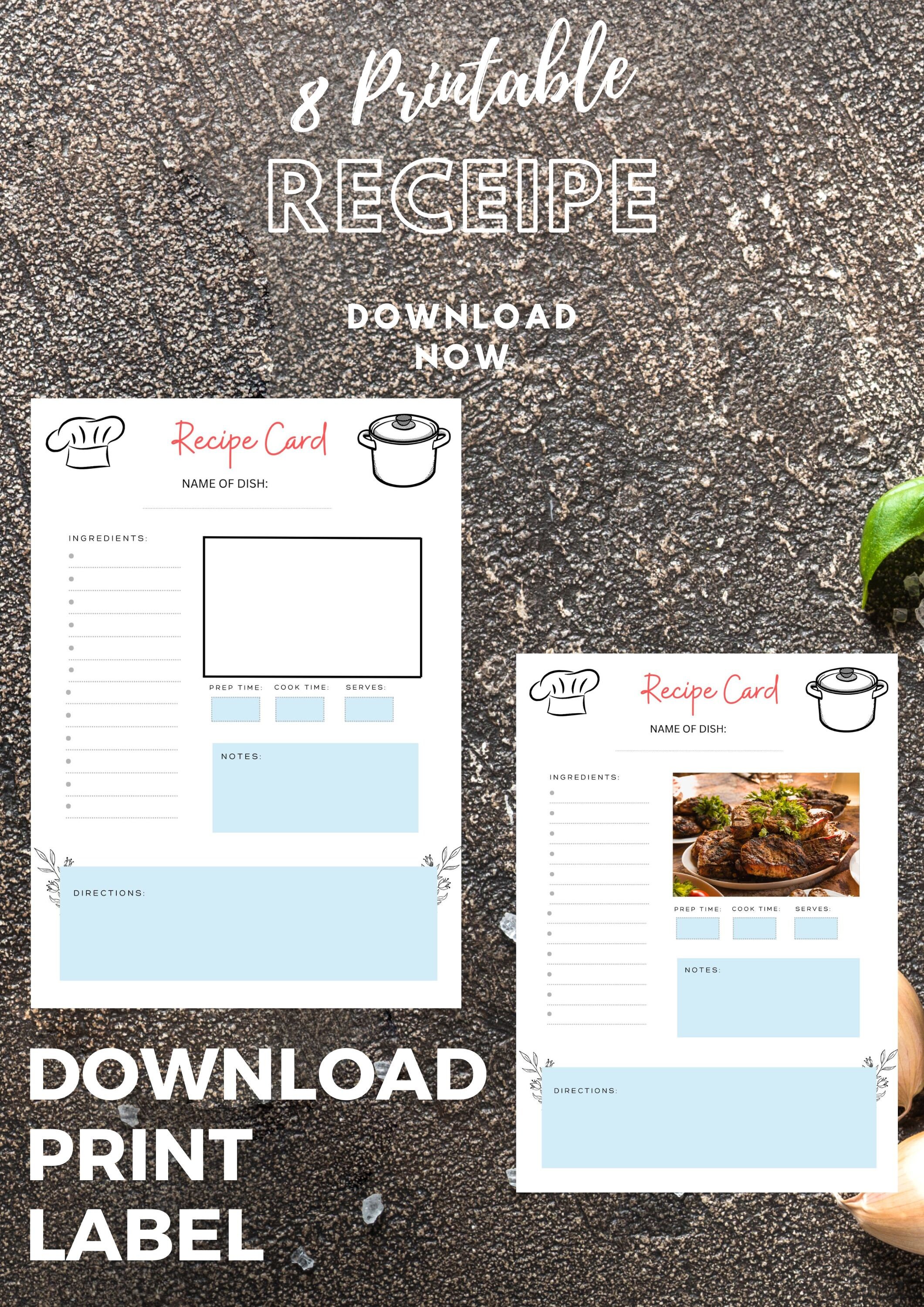 8 Printable Recipe Pages - Template Recipe Sheets Template | Download ...