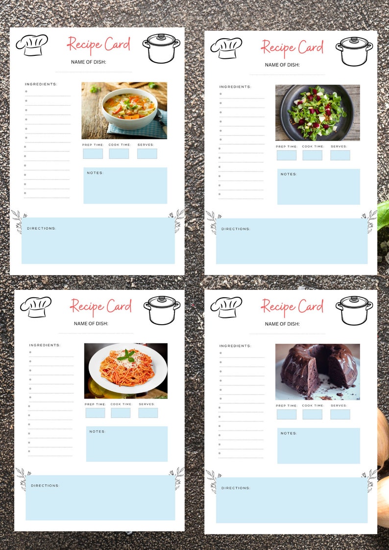 8 Printable Recipe Pages - Template Recipe Sheets Template | Download ...