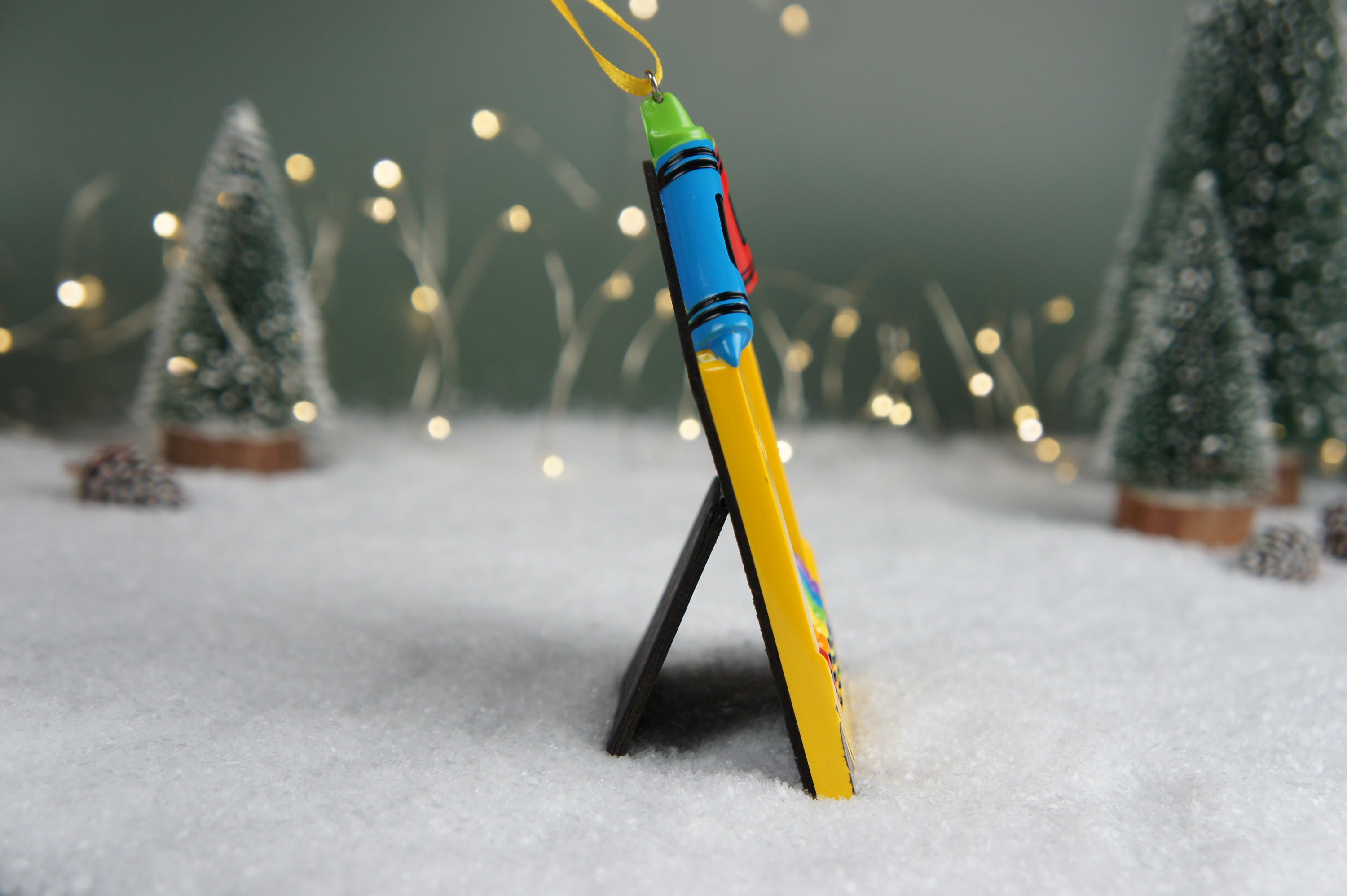 Crayon Photo Frame Personalized Christmas Ornament, Kindergarten ...