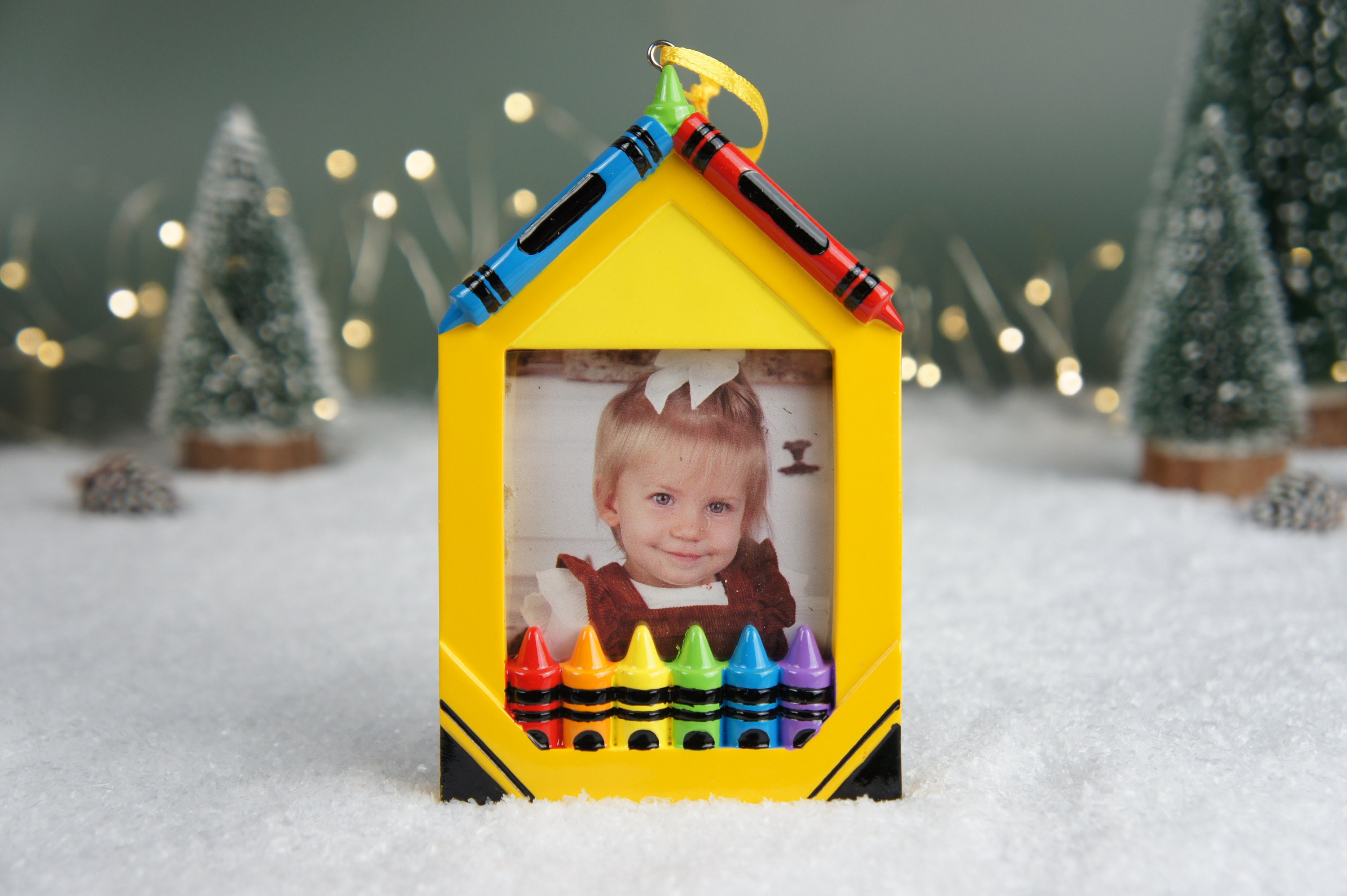 Crayon Photo Frame Personalized Christmas Ornament, Kindergarten ...