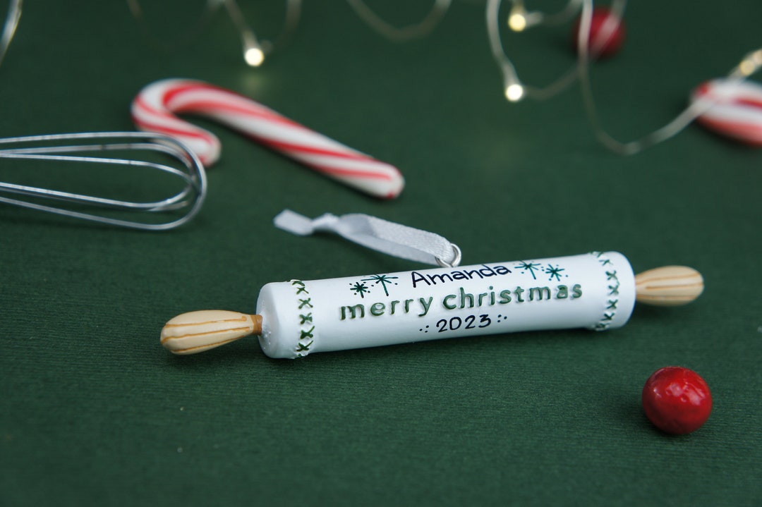 Rolling Pin Personalized Christmas Ornament, Pastry Chef Christmas ...