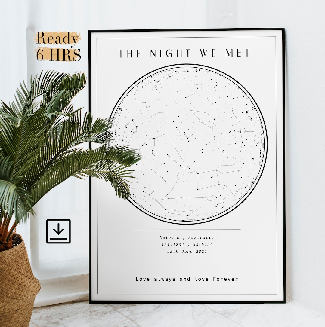 The Night We Met Custom Star Map by Date Unique Christmas Gift for Him ...