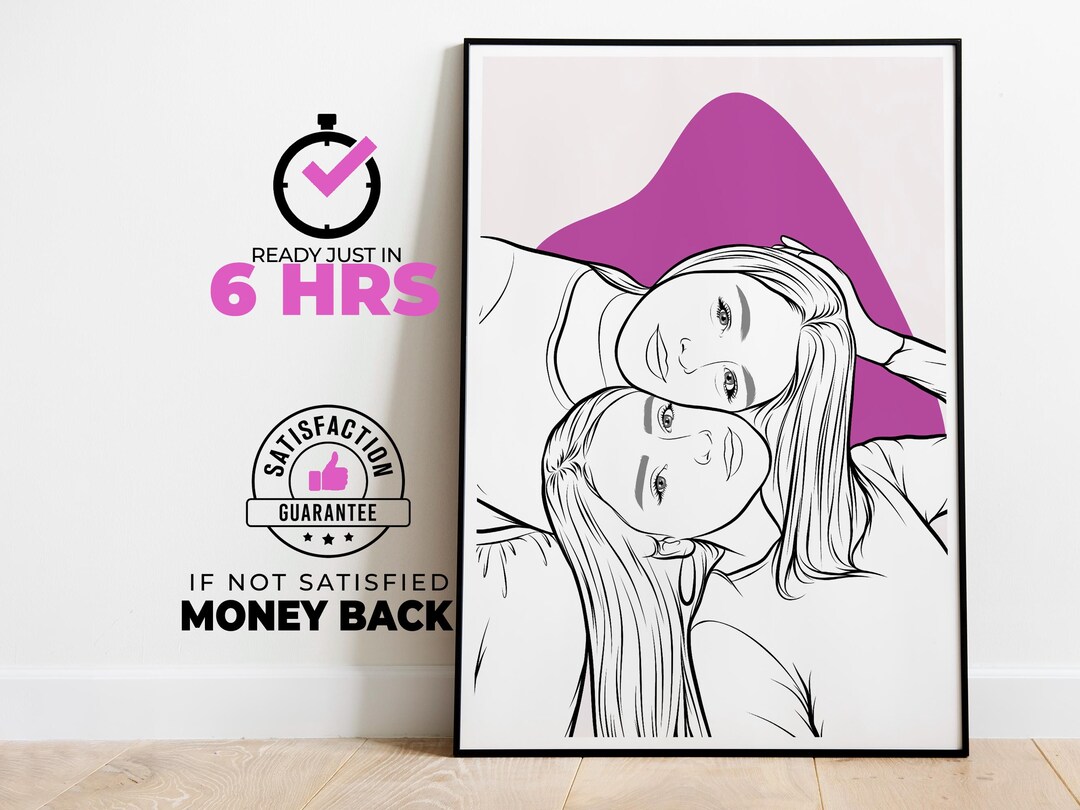 Best Friend Cartoon Portrait, Birthday Gift for Her,custom Gifts ...