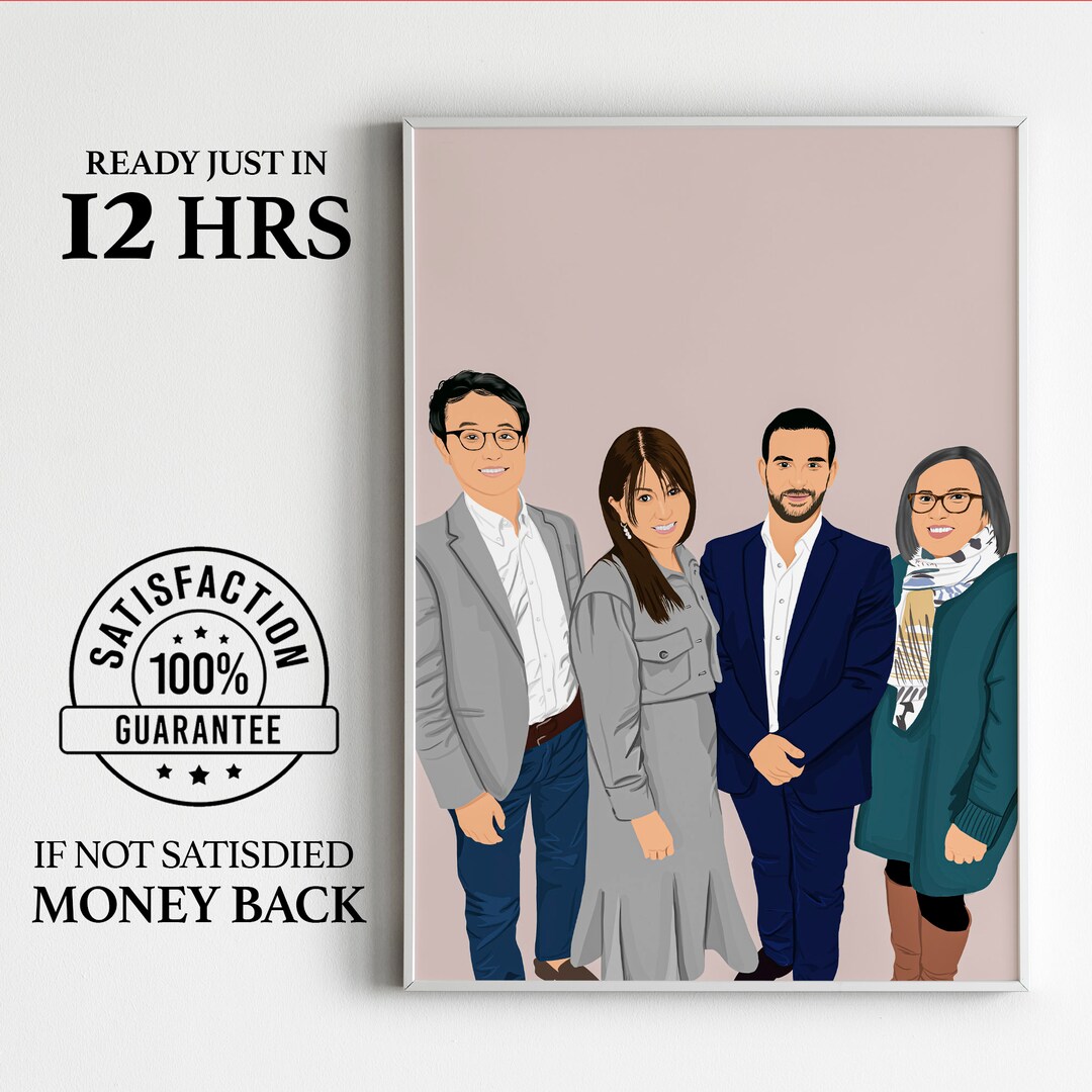 Custom Faceless Portrait, Family Portrait, Custom Portrait From Photo ...