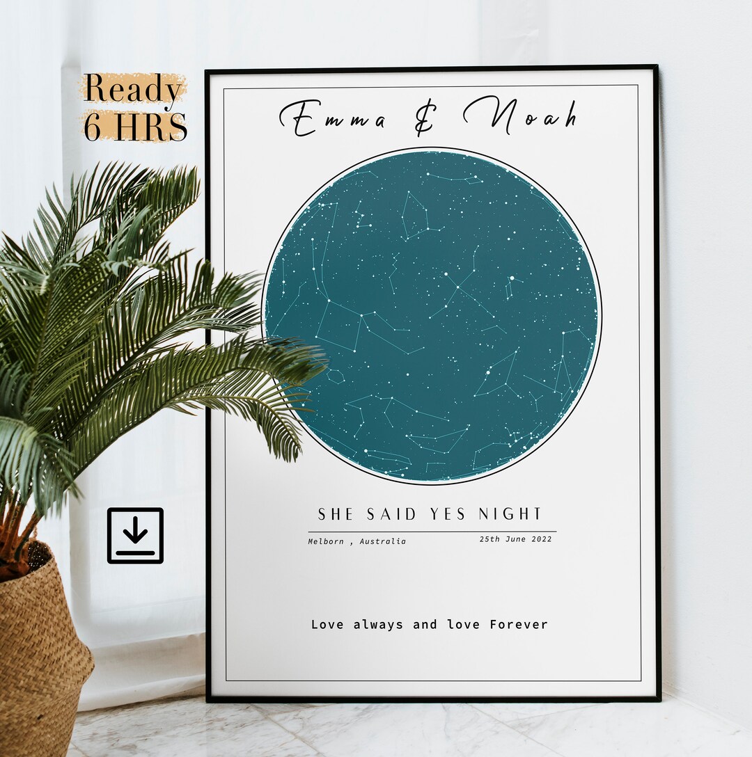 Gift for Her Custom Star Map, Gift for Mom, Personalized Gift, Gift for ...