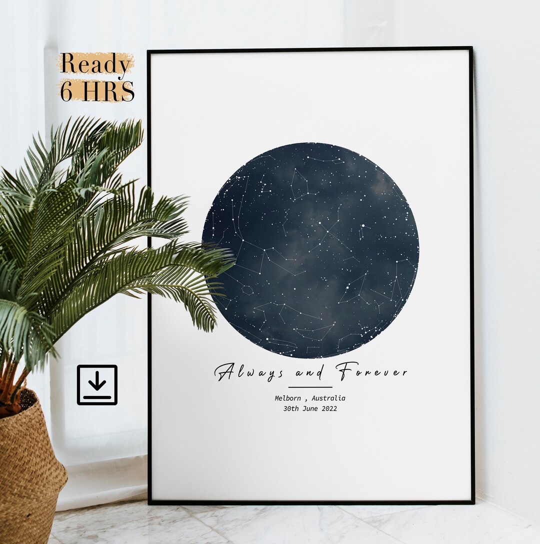 Custom Star Map Print: Personalized Constellation Gift (digital File ...