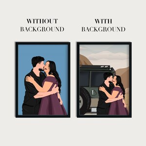 Printable Minimal Faceless Portrait for Best Friend Gift, Custom Photo ...