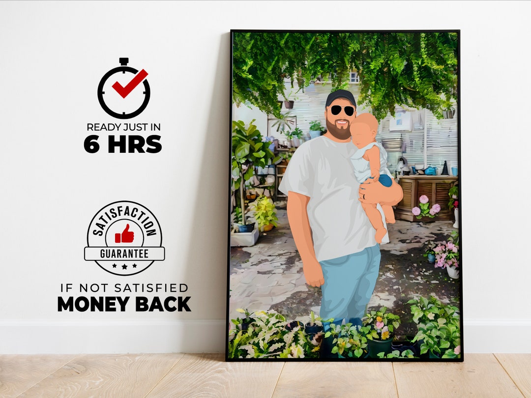 Custom Father's Day Gift, Custom Dad Portrait, Dada Faceless Portrait ...