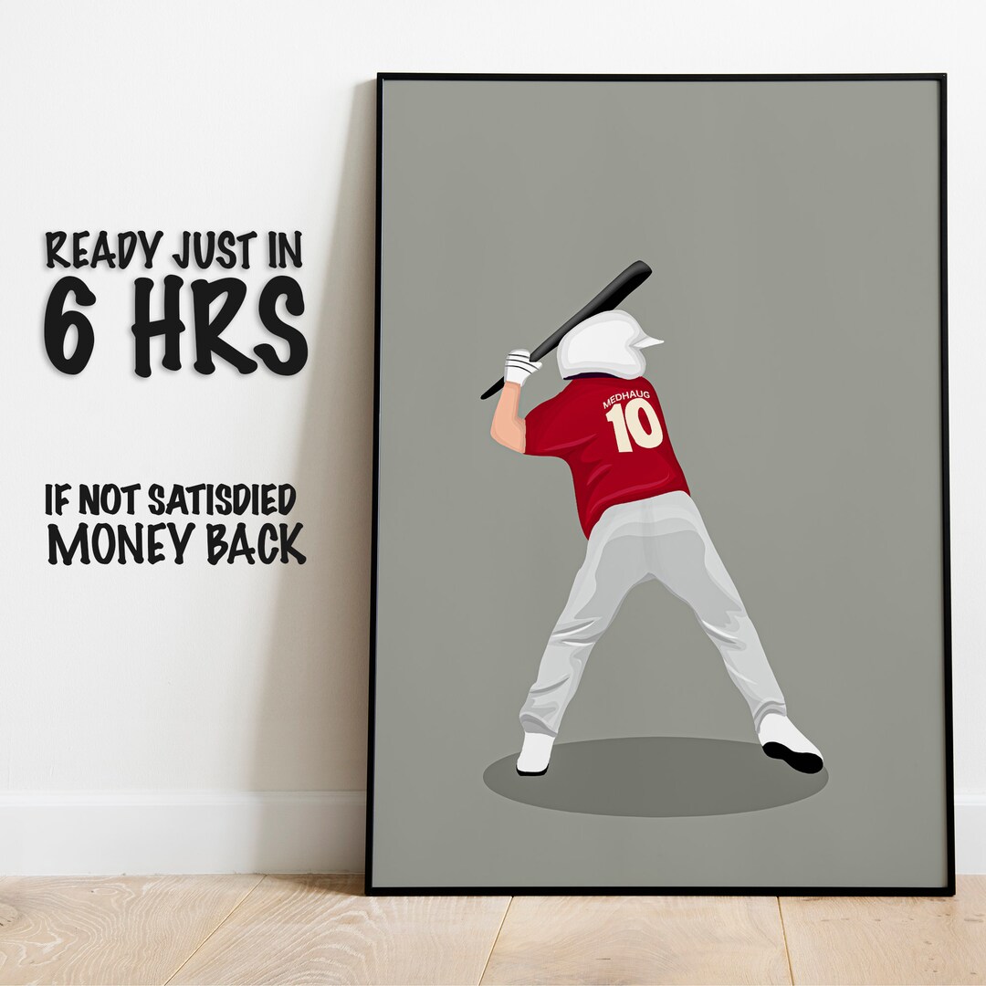 Custom Baseball Player Portrait, Personalized Cartoon Print, Unique ...