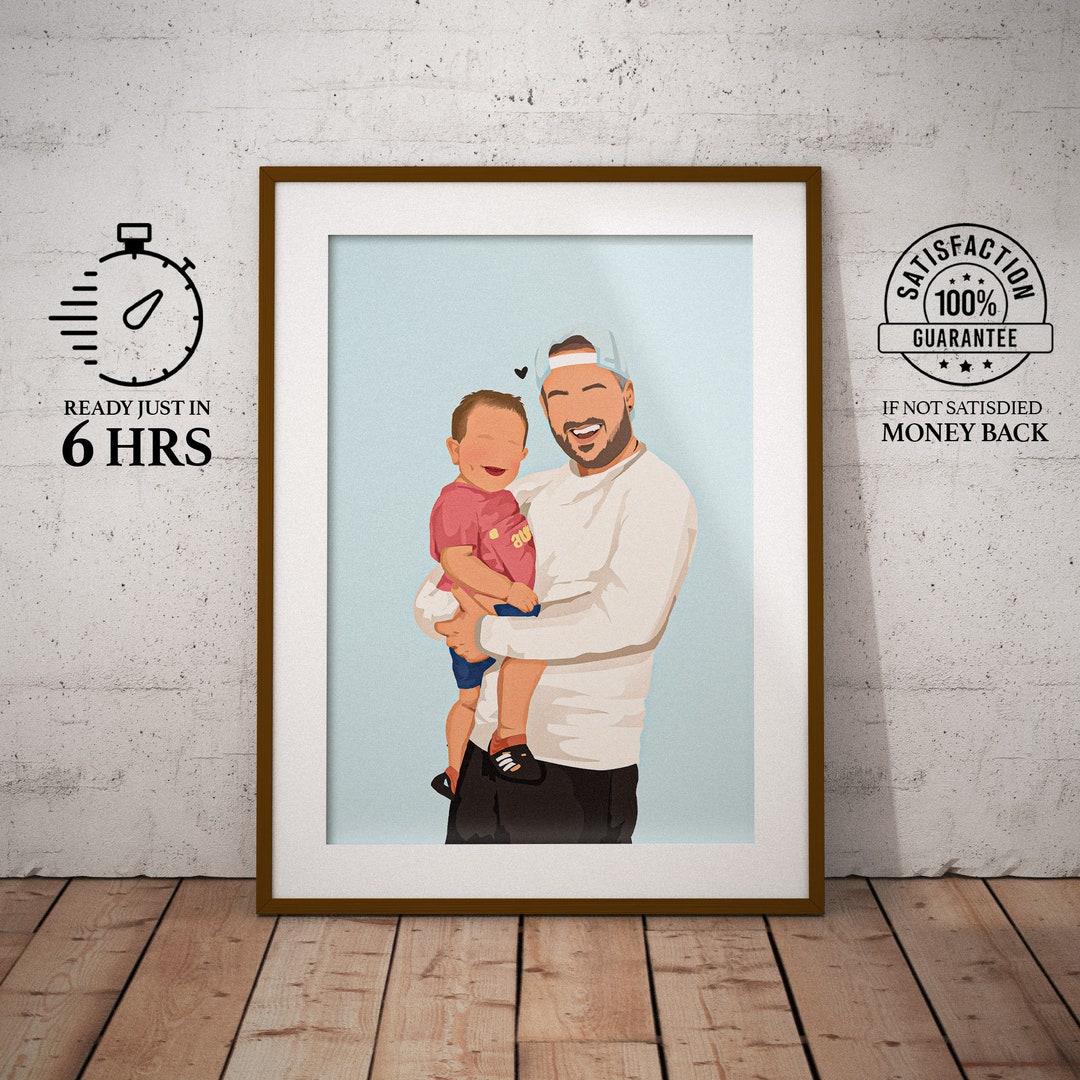 Custom Portrait Gift, Personalized Photo, Faceless Illustration ...
