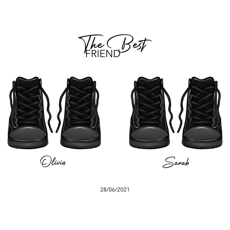Custom Shoe for Best Friend Portrait, Best Friend Gift, Faceless ...