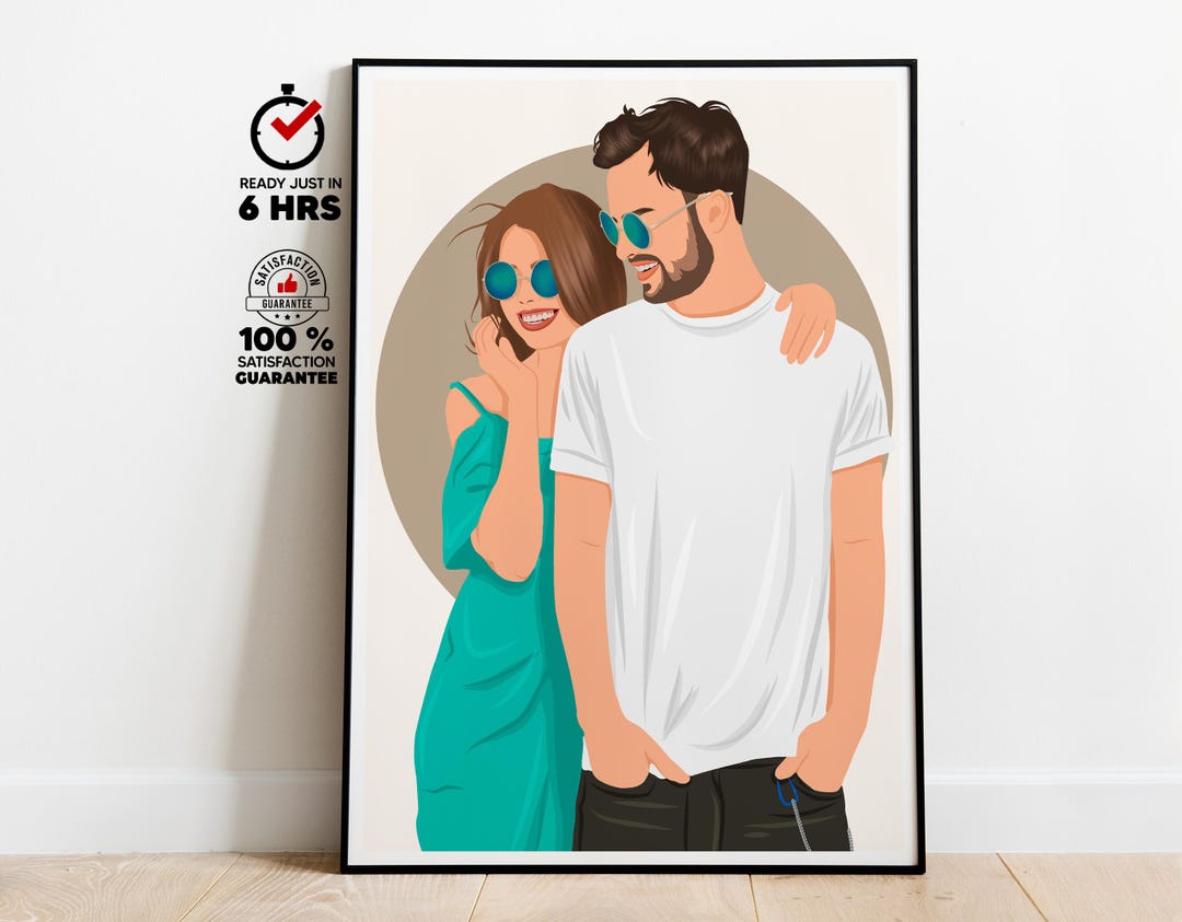 Custom Faceless Digital Portrait, Personalized Family Photo Gift ...