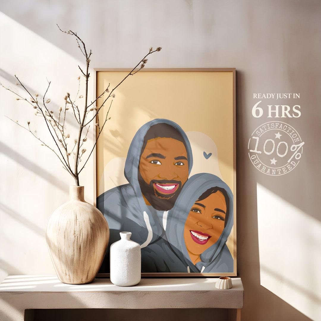 Personalized Couple Portrait From Photo, Love Portrait, Personalized ...