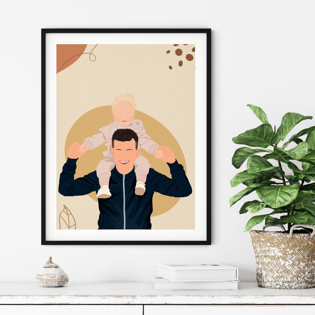 Father's Day Portrait, Make This Father's Day Memorable With a Gift for ...