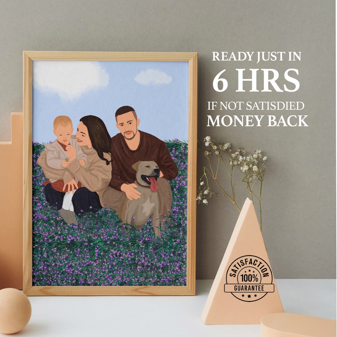 Custom Faceless Portrait, Custom Family Gift, Faceless Portrait Print ...