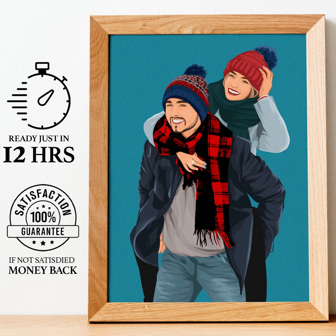 Printable Faceless Portrait Drawing, Christmas Gift for Her ...