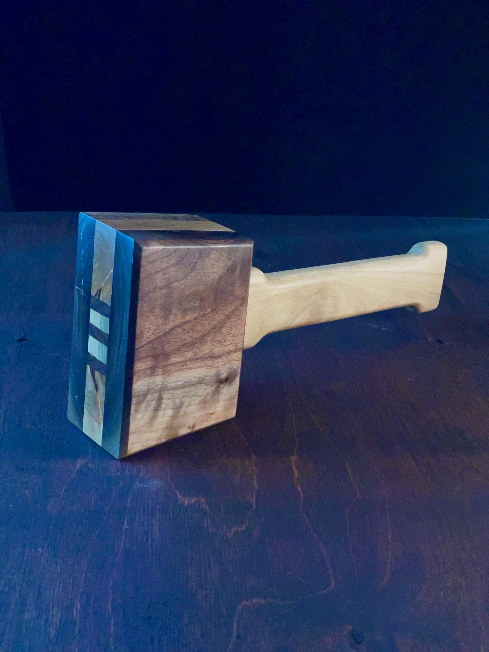 Walnut Maple Wood Mallet – Handmade Woodworking Tool – Satin Finish ...