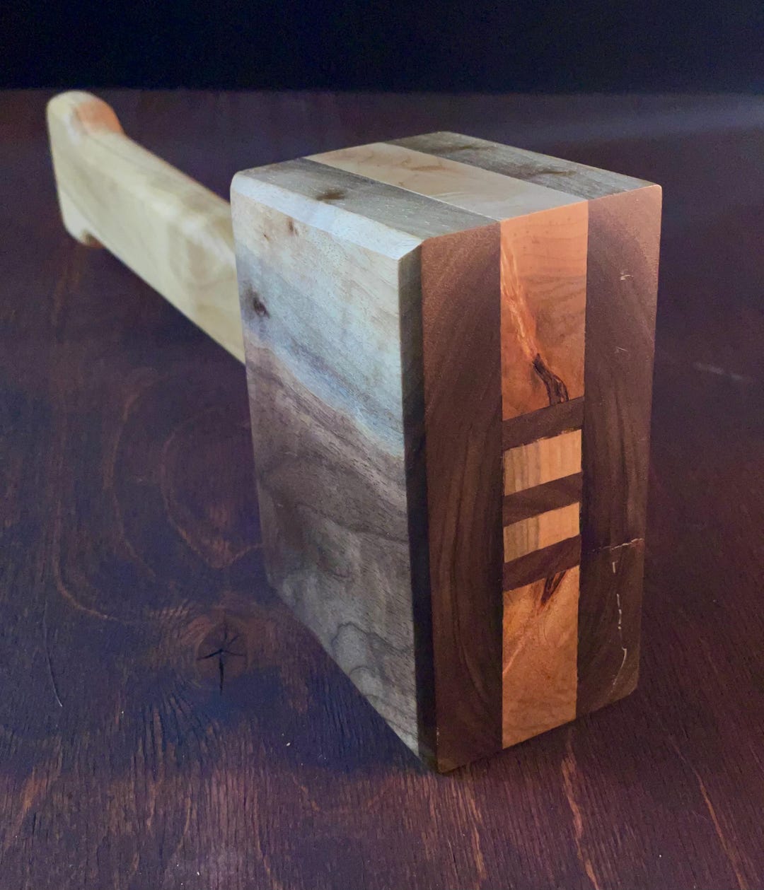 Walnut Maple Wood Mallet – Handmade Woodworking Tool – Satin Finish ...