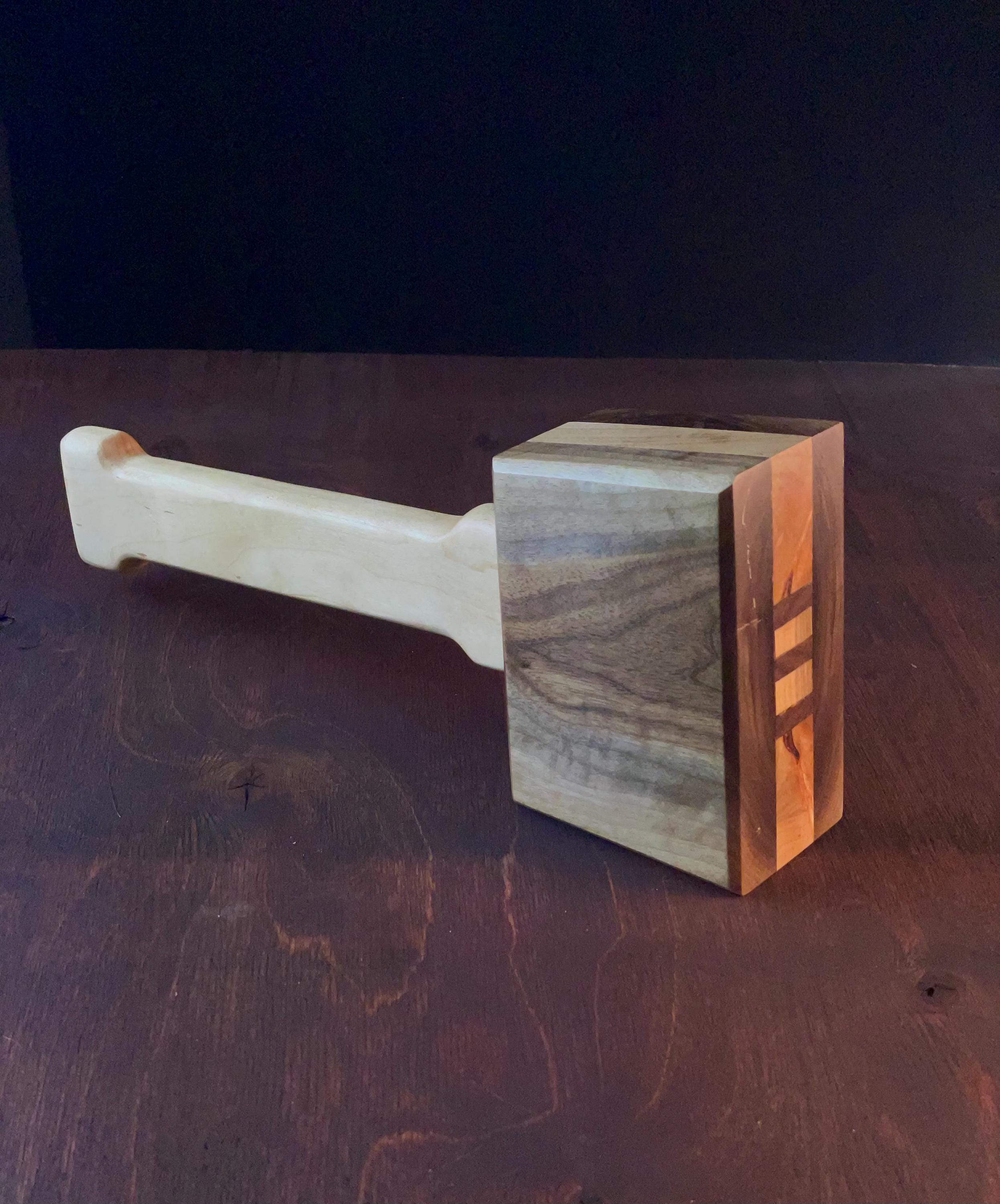 Walnut Maple Wood Mallet – Handmade Woodworking Tool – Satin Finish ...