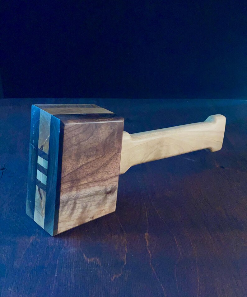 Walnut Maple Wood Mallet – Handmade Woodworking Tool – Satin Finish ...