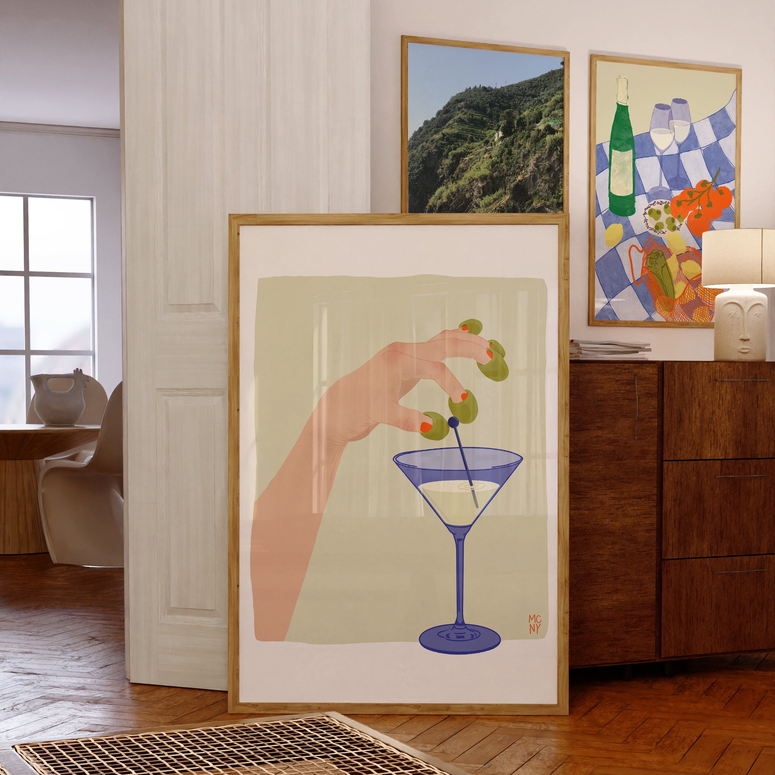 Bar Cart Art Bar Cart Poster Dirty Martini Digital Download - Etsy