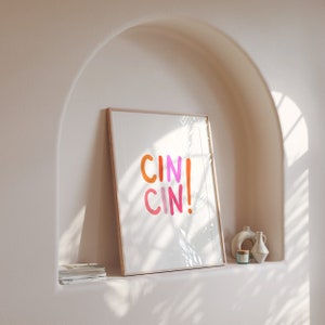 Cin Cin! Poster in Orange and Pink, Cheers Wall Art - Etsy