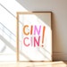 Cin Cin! Poster in Orange and Pink, Cheers Wall Art - Etsy