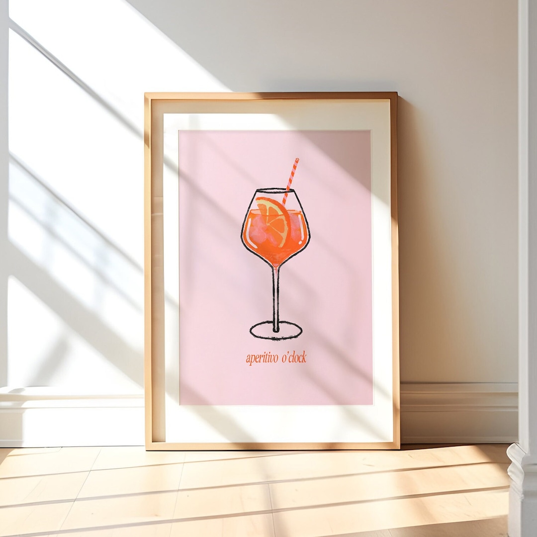 Aperitivo O'clock Wall Art, Bar Cart Art, Spritz Poster - Etsy