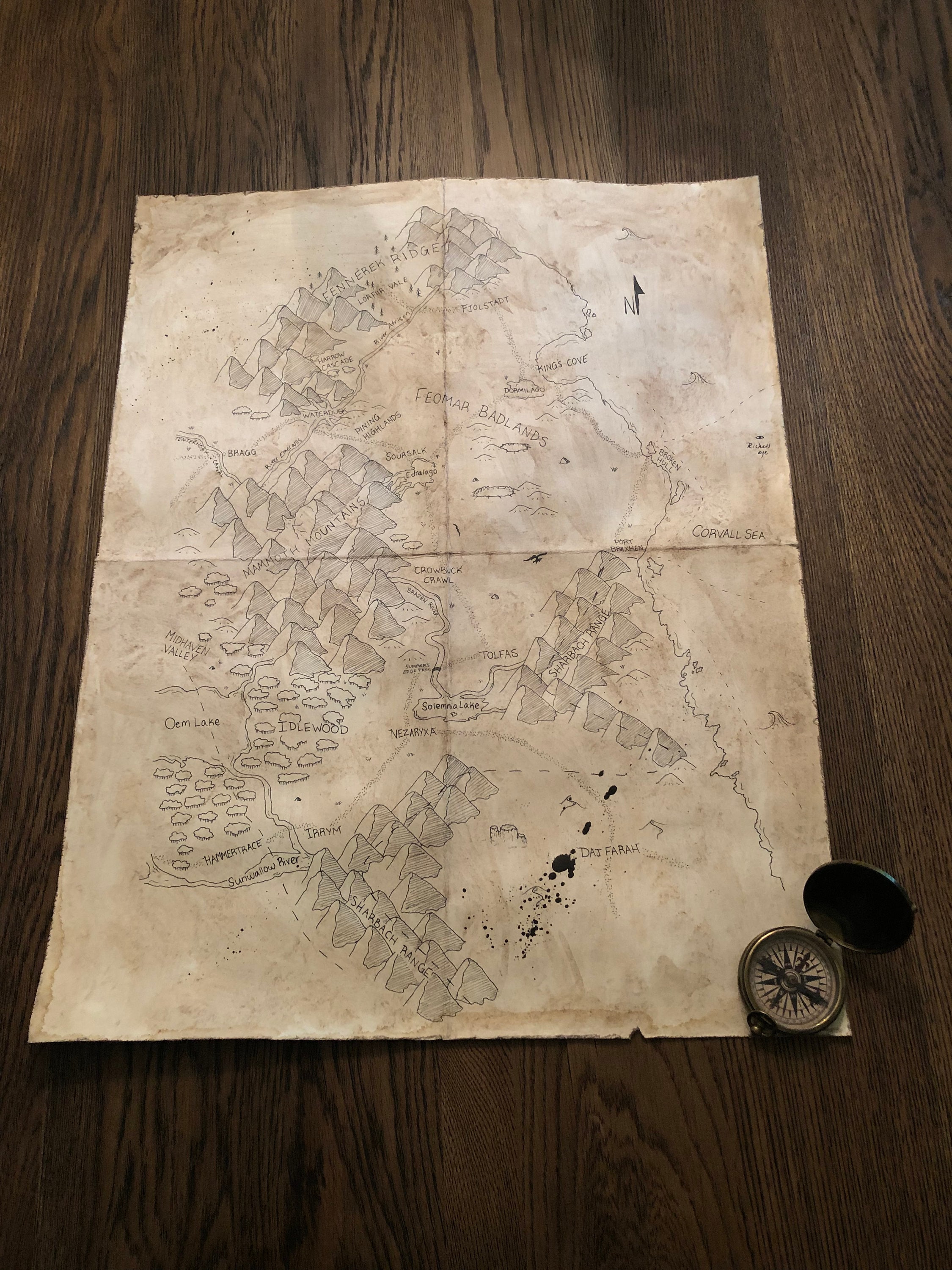 Custom Hand-drawn Fantasy Map (for TTRPG, Fantasy Decor, Etc). - Etsy