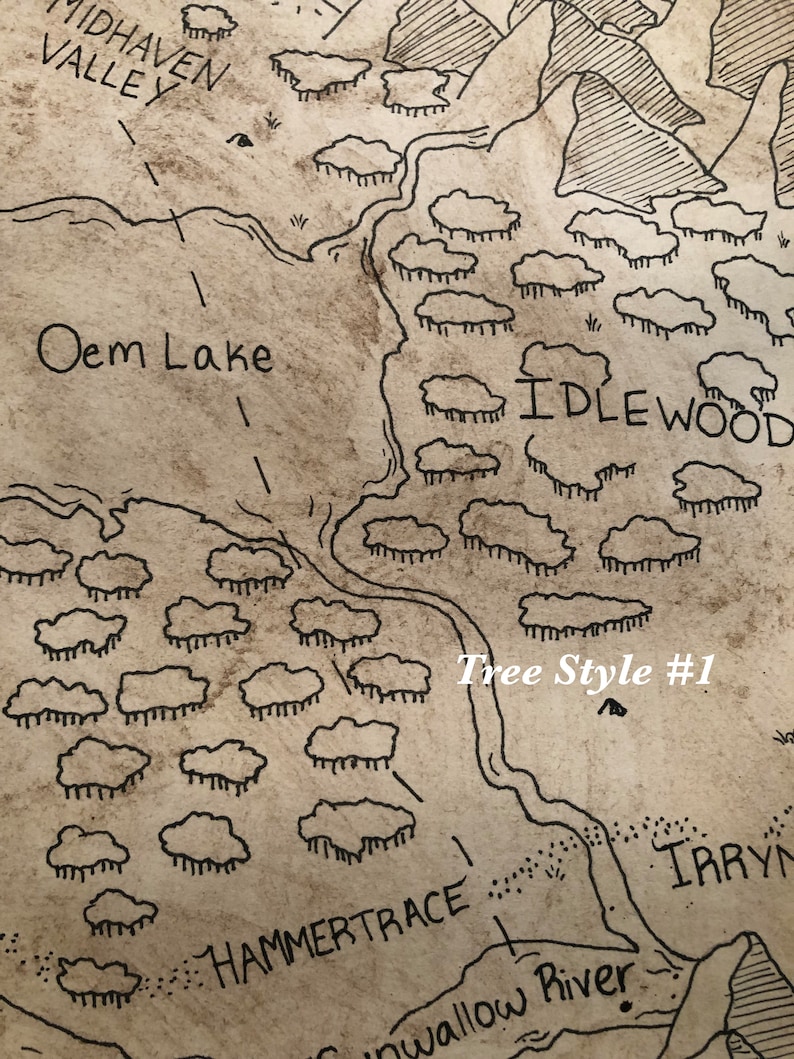 Custom Hand-drawn Fantasy Map for TTRPG, Fantasy Decor, Etc. - Etsy