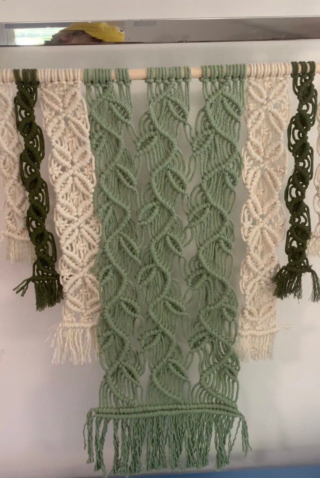 F Leaf and Vine Pattern Macrame on 24 Dowel X 24 Long - Etsy