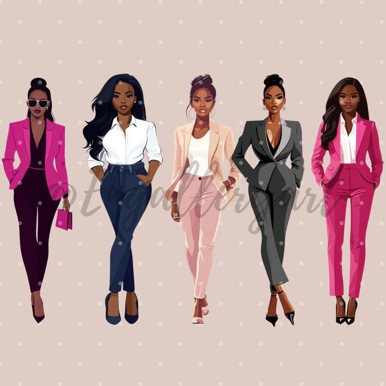 Black Women Clip Art, Digital Planner SVG, - Etsy