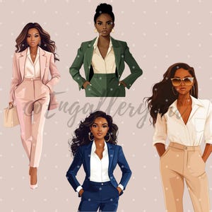 Black Women Clip Art, Digital Planner SVG, - Etsy