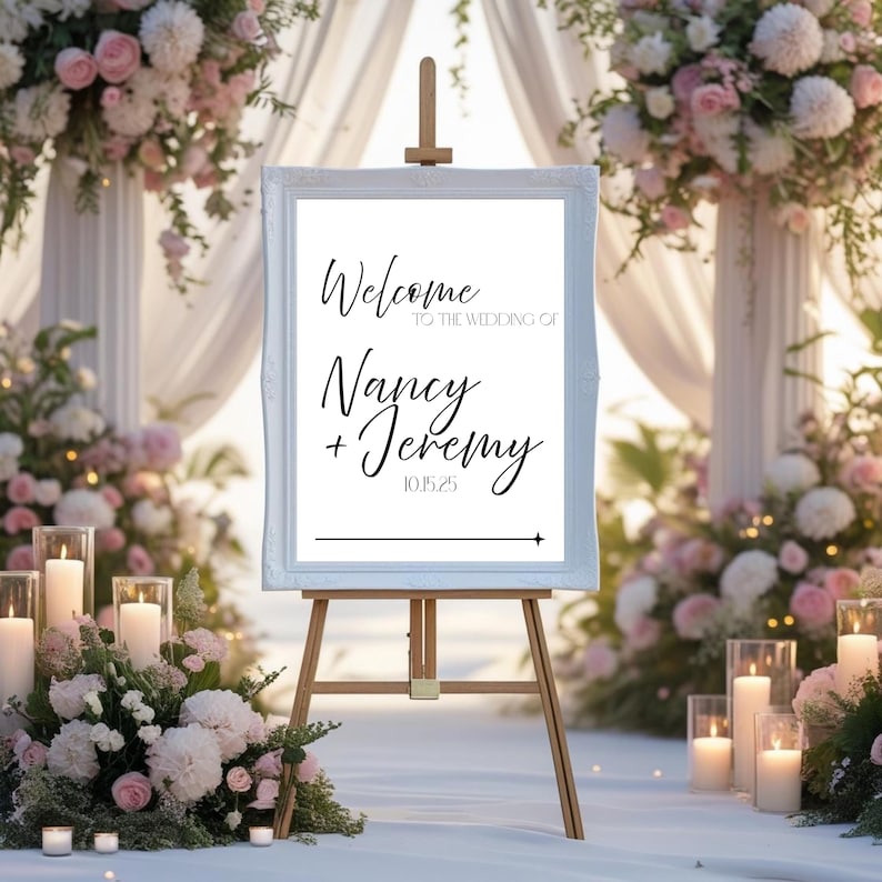Elegant Wedding Welcome Sign Template | Minimalist, Editable (instant ...