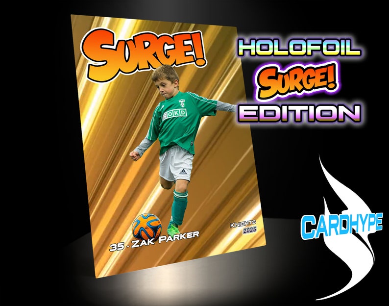 Personalized HOLOFOIL SURGE! Premium Quality Sports Cards for Kids With ...