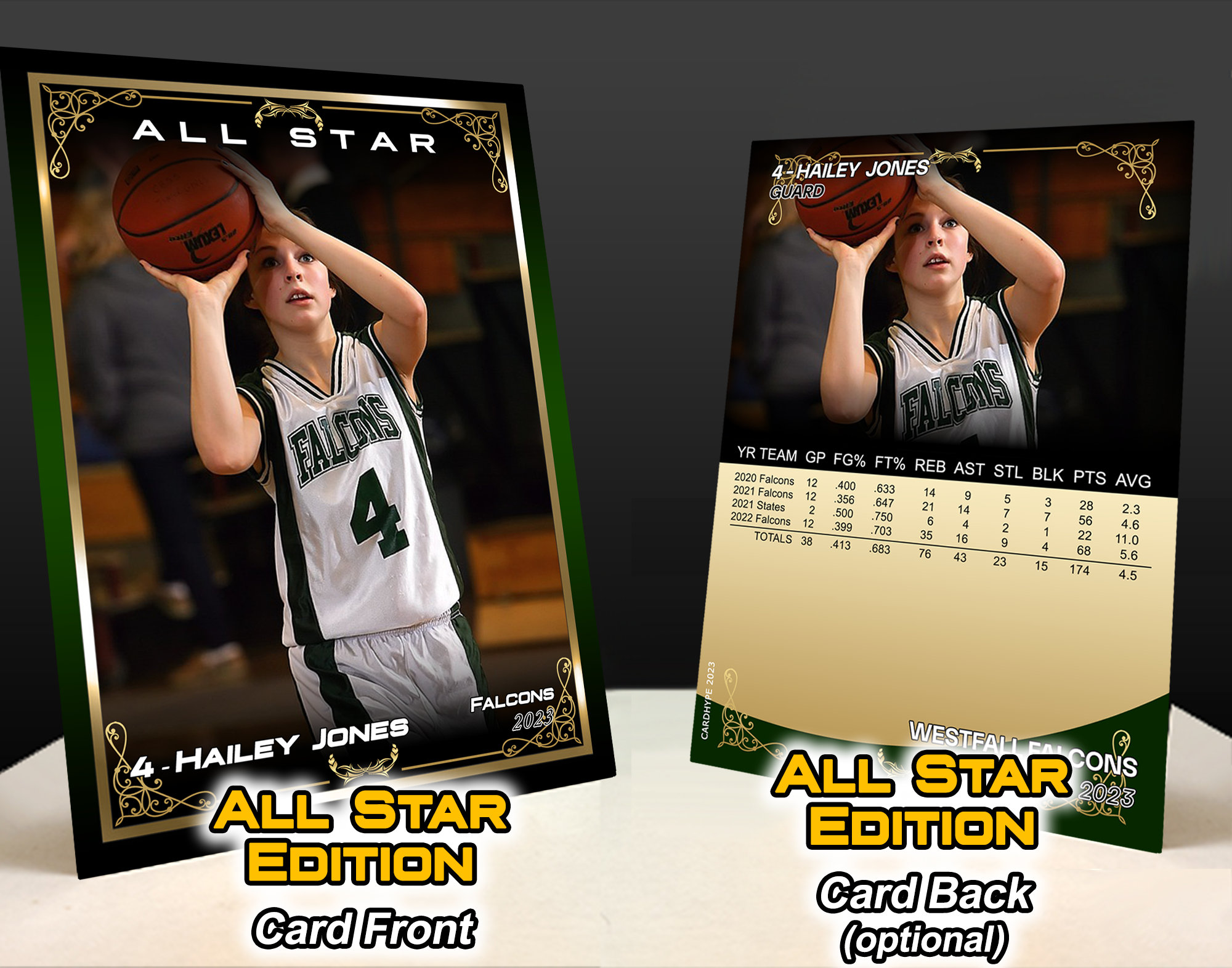 Custom HOLOFOIL ALL-STAR Premium Quality Sports Cards for Kids With ...