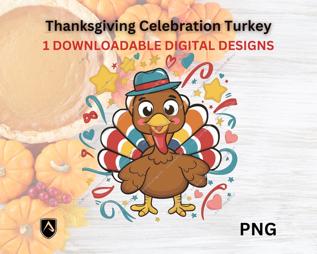 Thanksgiving Celebration Turkey PNG Digital Download // First Turkey ...