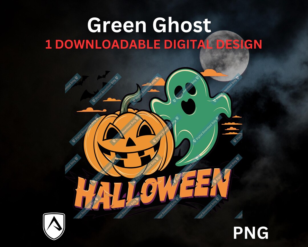 Green Ghost PNG Digital Download // Halloween Print on Demand Designs ...