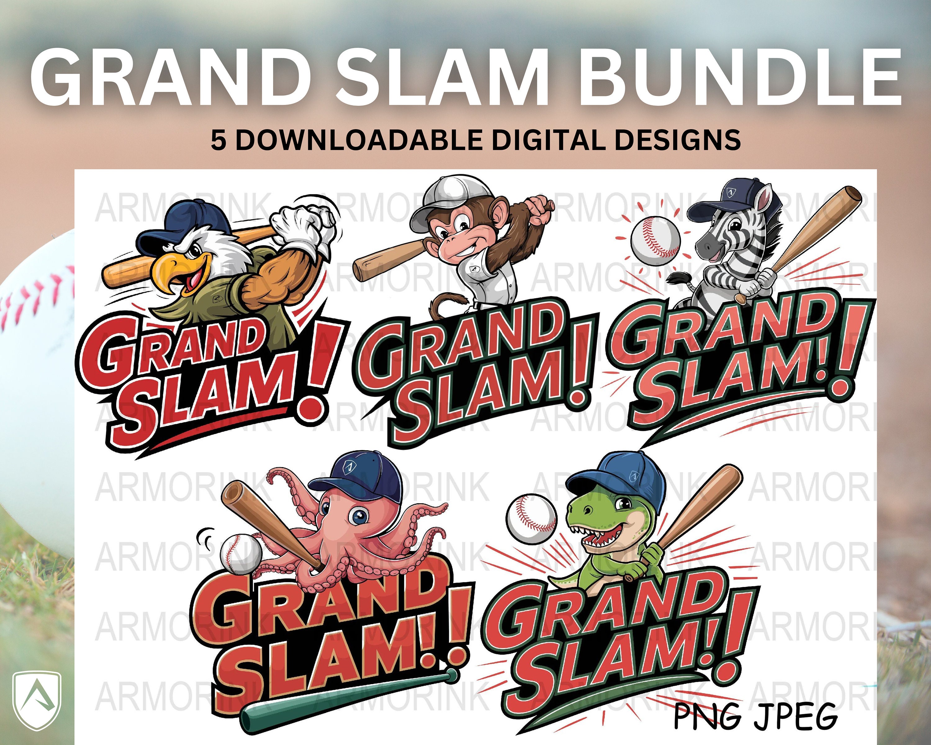 Grand Slam Bundle PNG Design, JPEG, Sublimation, Digital Design, DTG ...