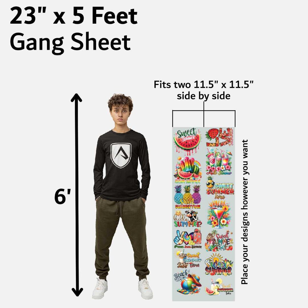 Custom DTF Transfers 23" Wide Gang Sheet by Various Lengths - Etsy