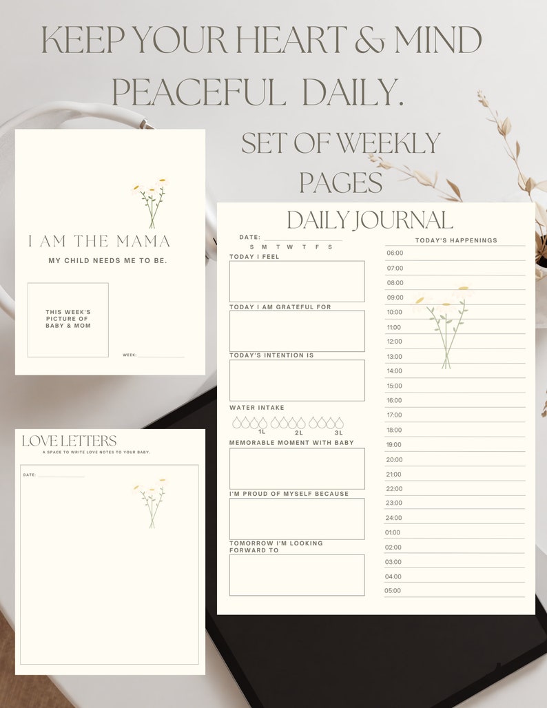Mama Mindfulness Journal- A Printable and Digital Journal for Pregnant ...