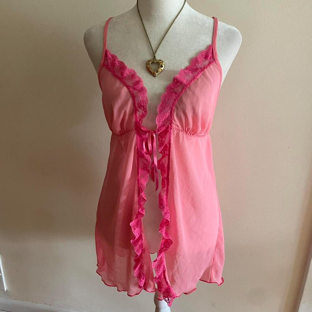 Y2K Lacy Pink Cami Top - Etsy